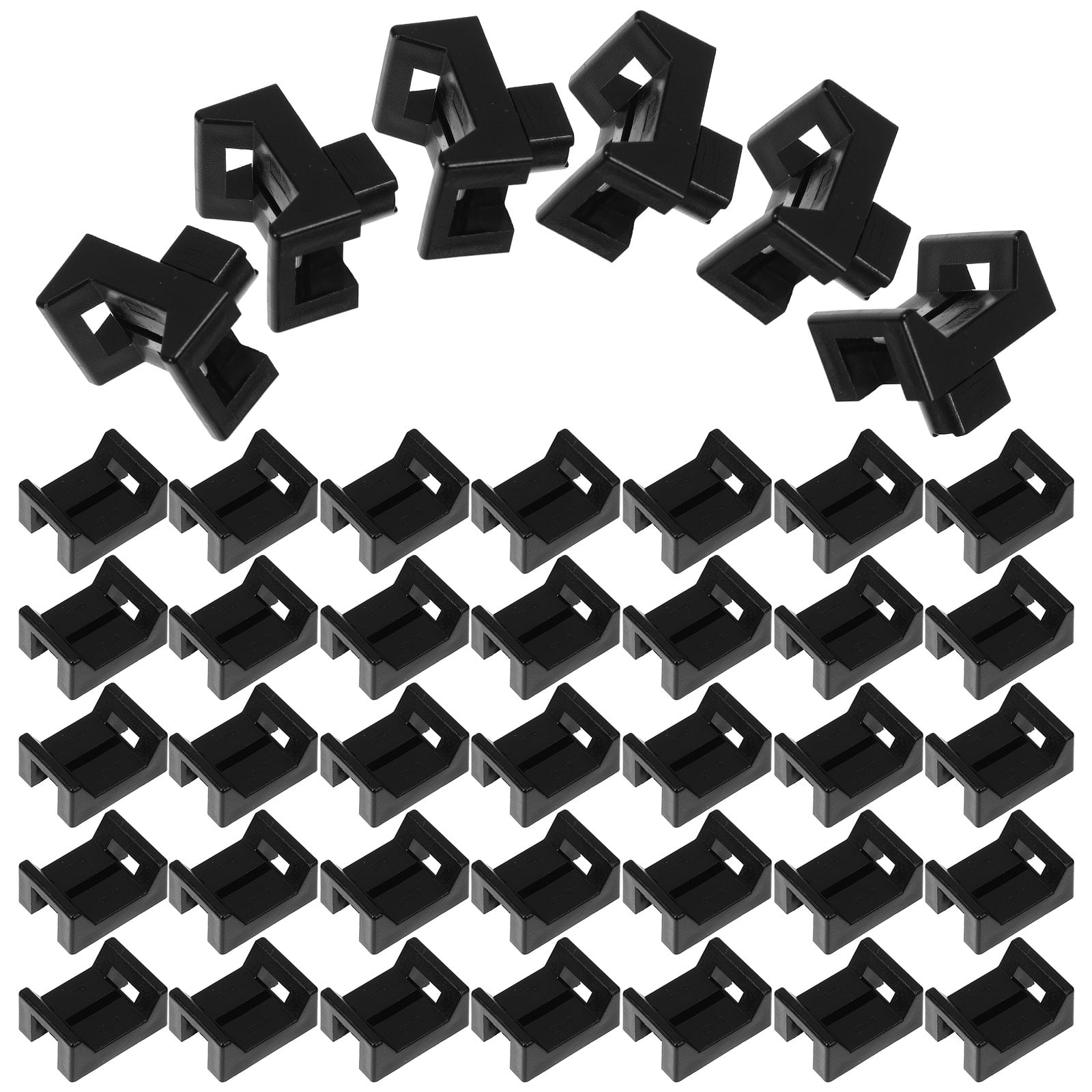 UEETEK 100Pcs Black Nylon Cable Tie Mount Bases with Screw Holes Cable ...