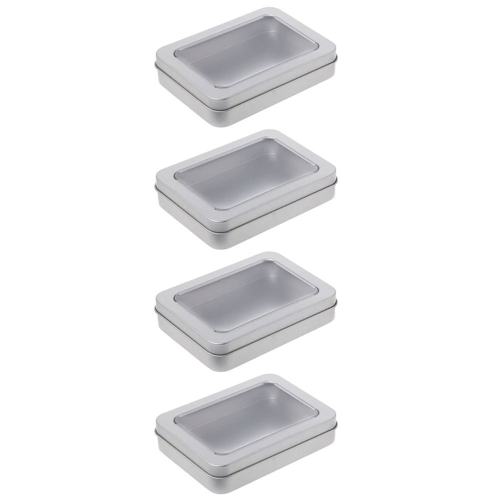 UEETEK 4Pcs Plated Silver Tinplate USB Drive Storage Organizer Case ...