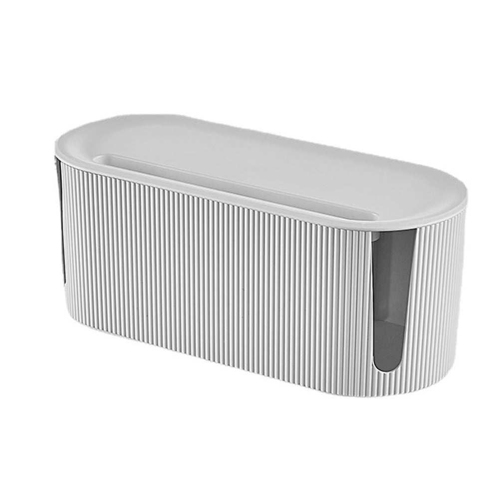 UEETEK Socket Storage Box White 1Pack 12.2X5.3X4.9In Plastic Cable ...