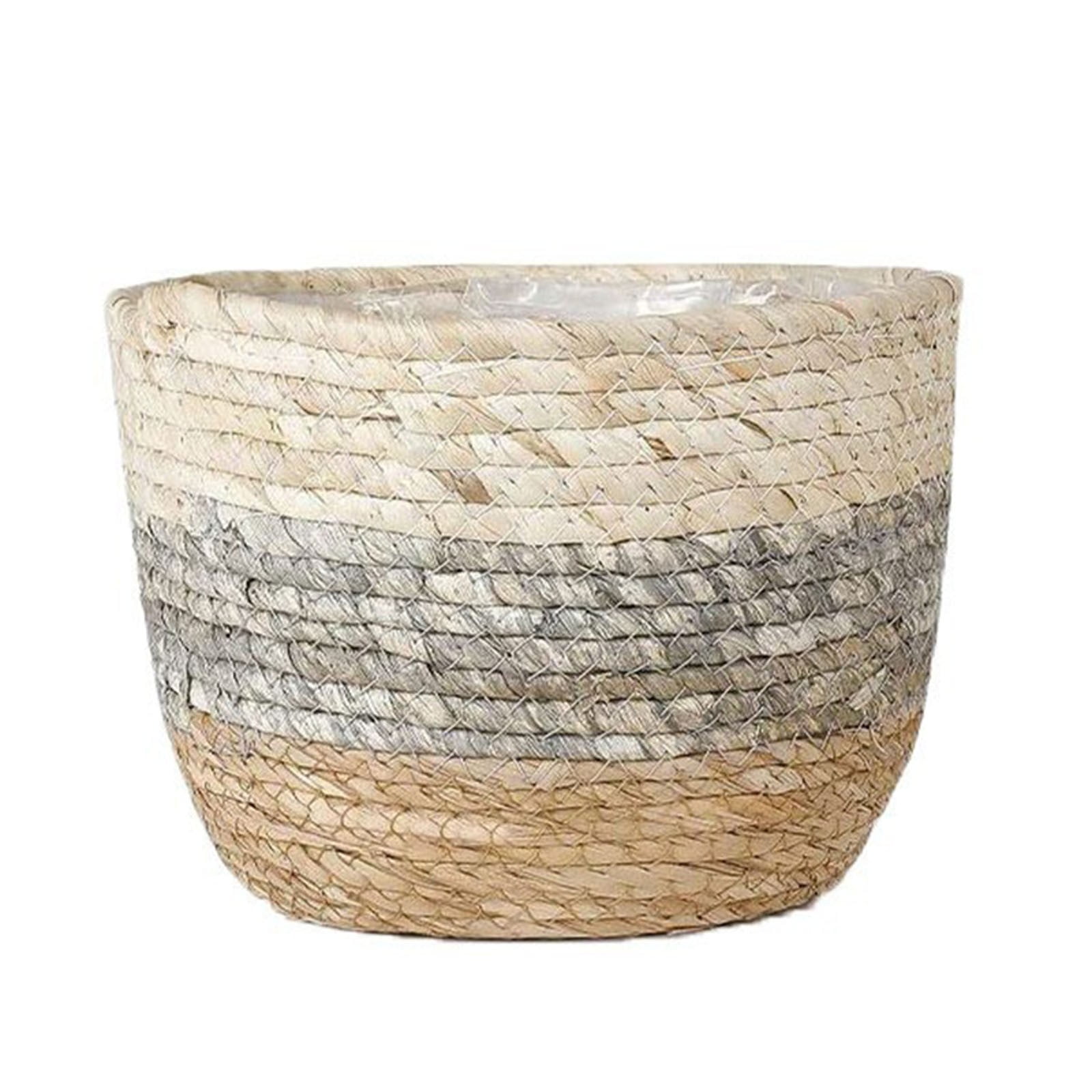 Rrunsv Large Outdoor Basket Planters, Geometry Flower Pot with Drainage ...