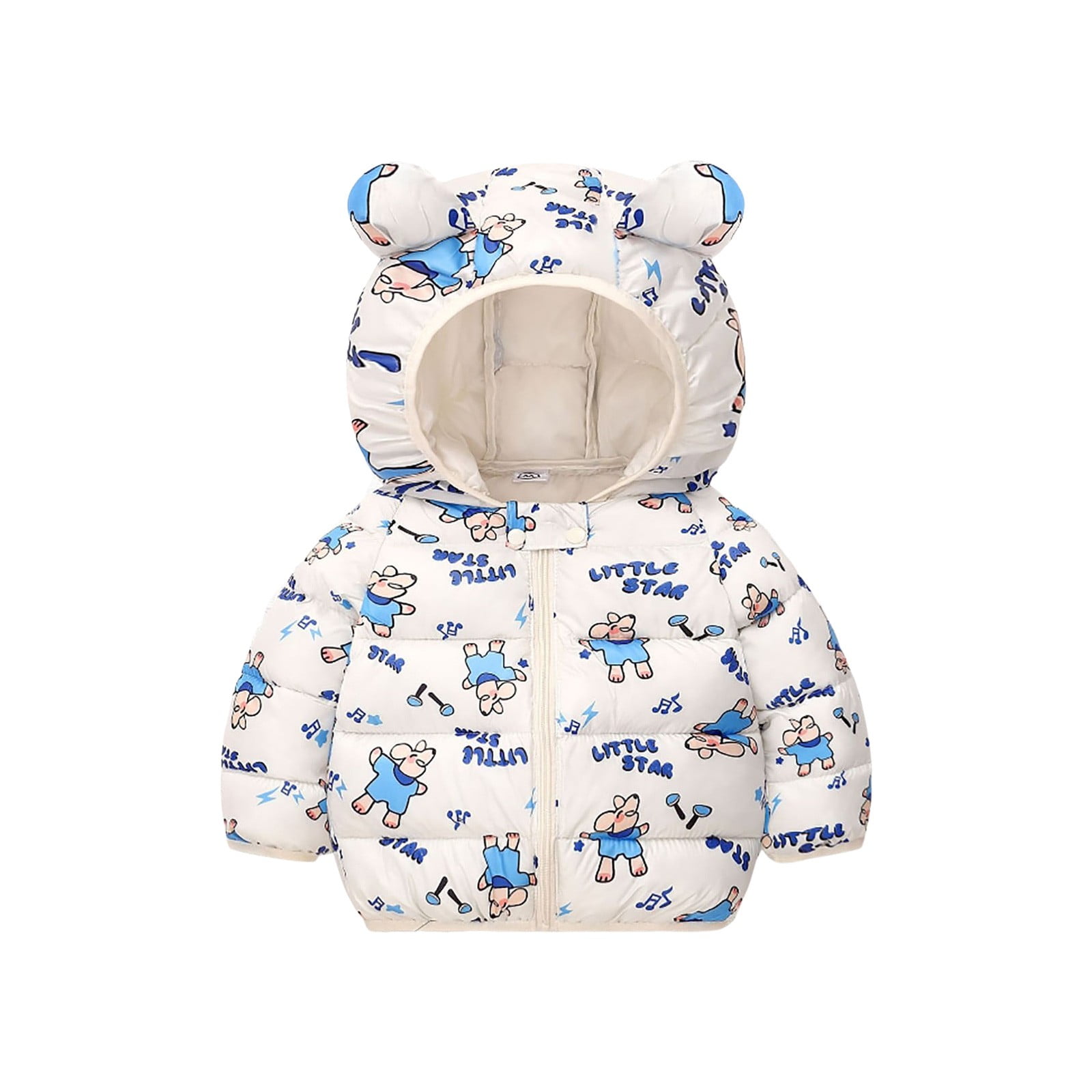 Rrunsv Boys Winter Coat Toddler Kids Baby Boys Girls Winter Warm Print Coats Hooded Padded ...