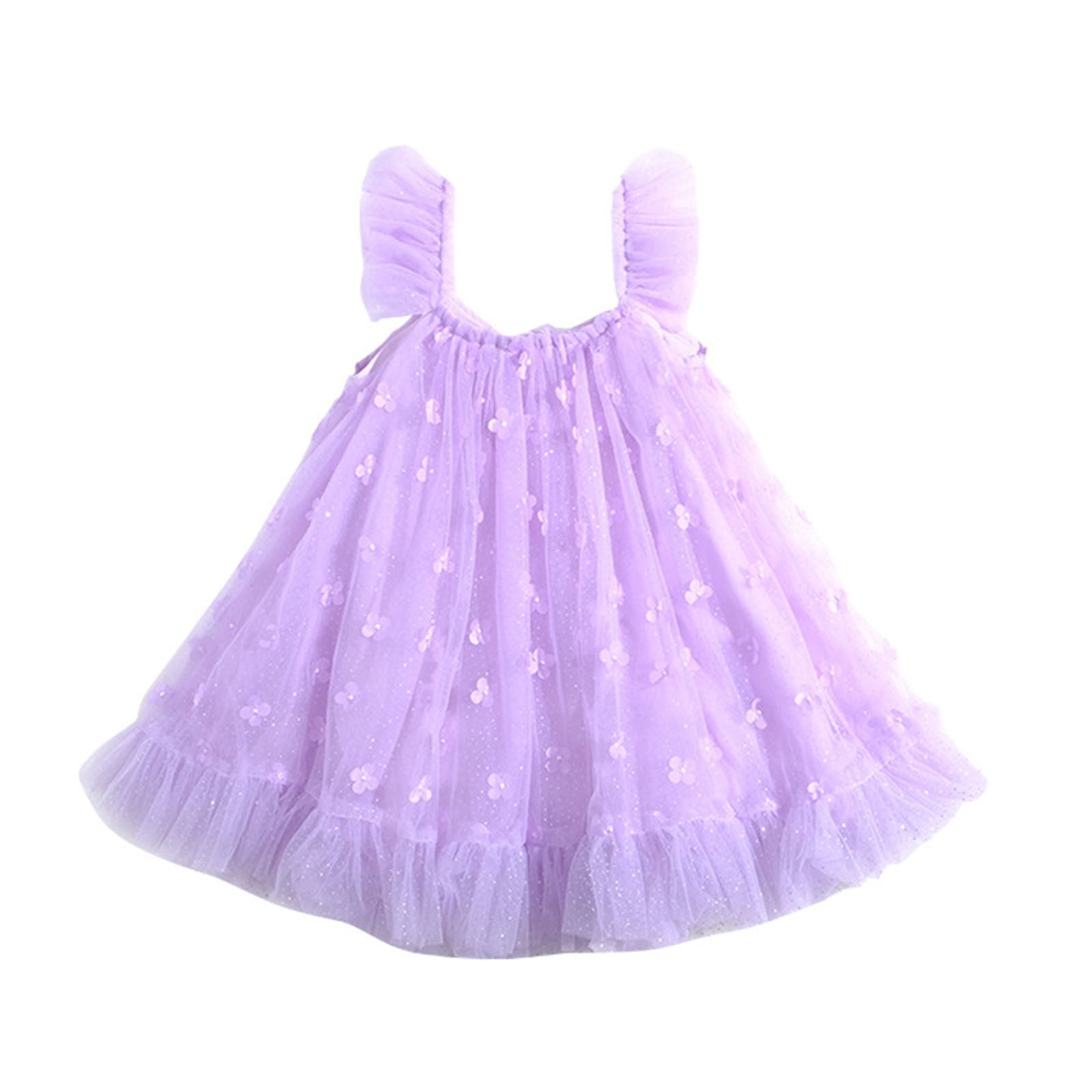 Rrunsv Girls Party Dress Flower Girl Maxi Dress Princess Lace Tulle ...