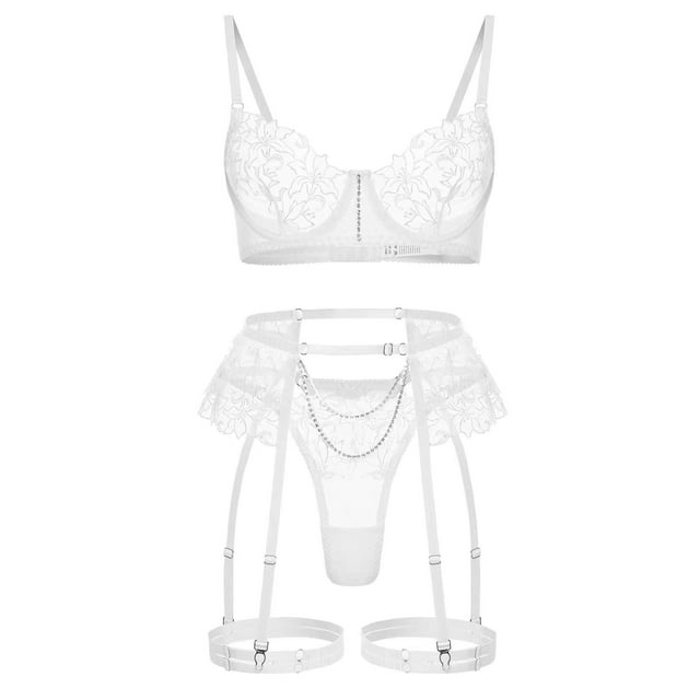 Rrunsv Lingerie Set Women Lingerie Set With Garter Belt Lace Bodysuit