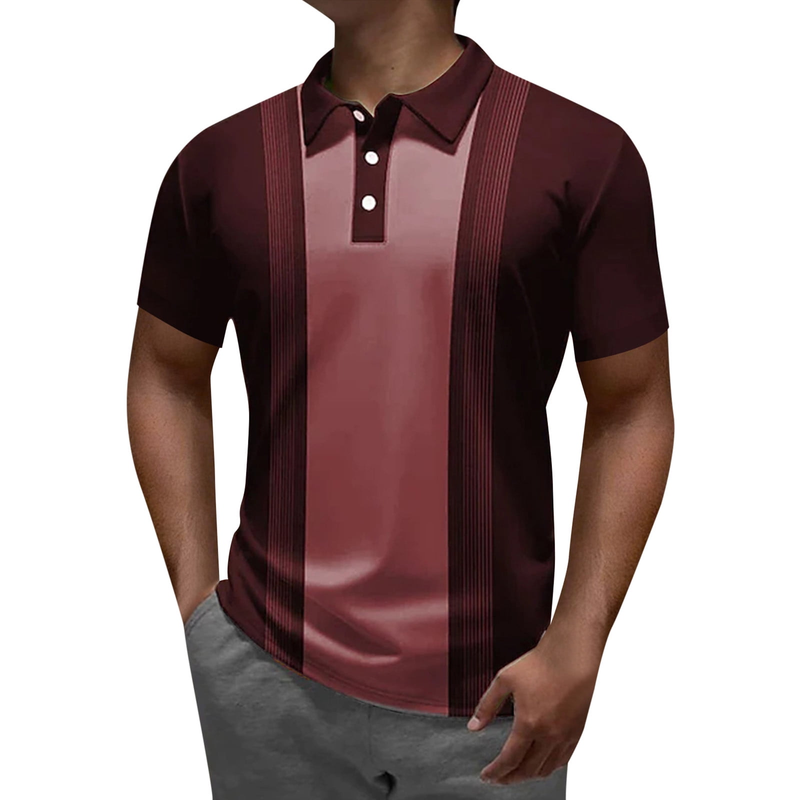 Rrunsv Men Polo Shirt Men's Casual Polo Shirts Classic Button Basic ...