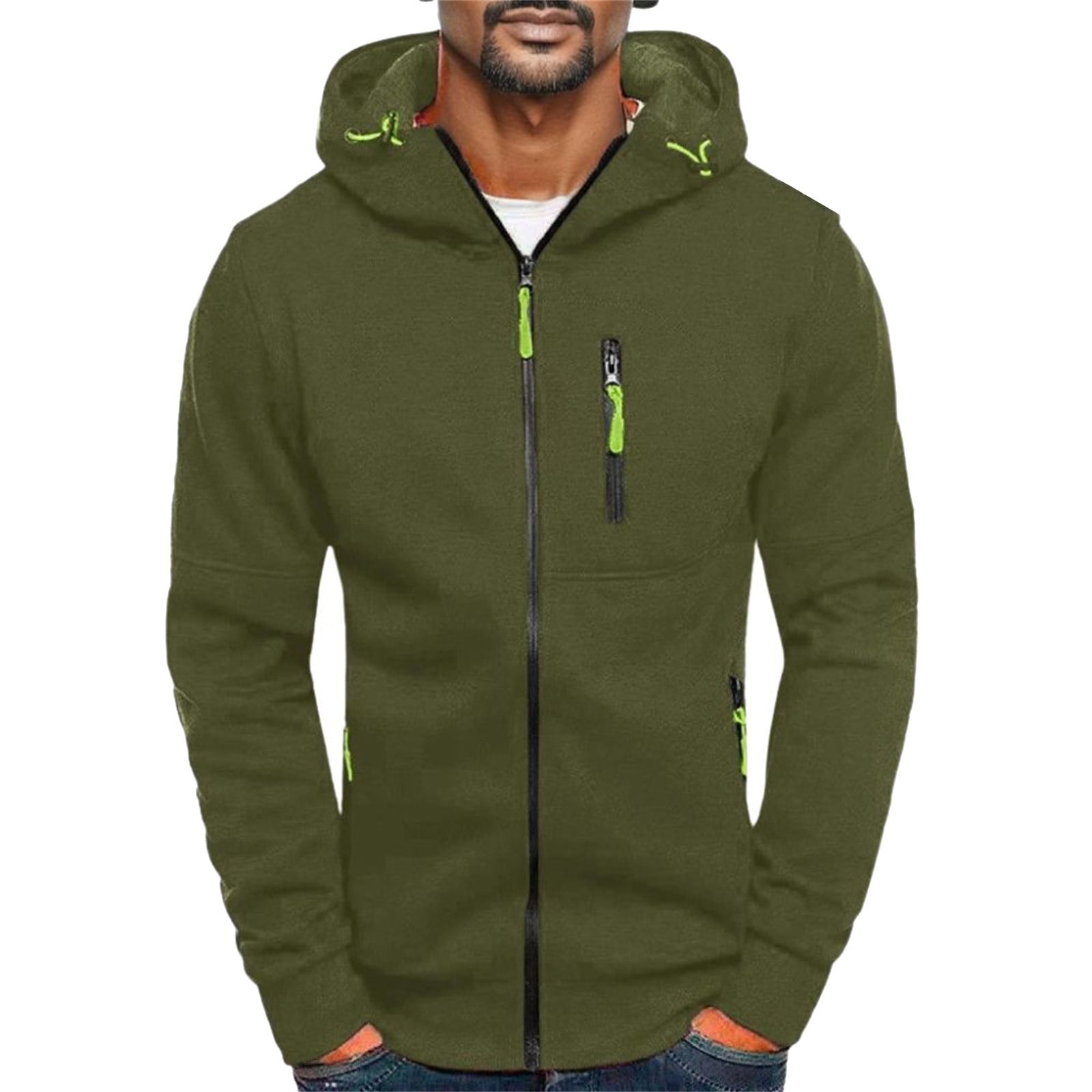 Rrunsv Men's Graphic Hoodies Pocket Pullover American Patriotic Zip Up ...