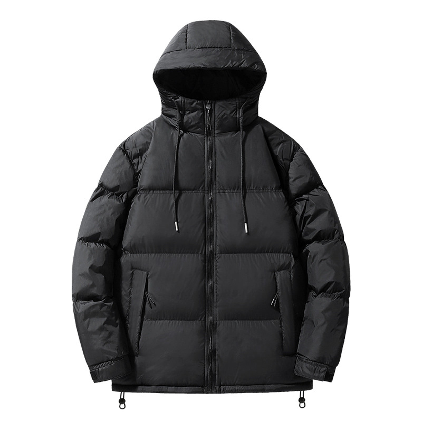 Rrunsv Men's Heavyweight Hooded Puffer Coat Summer Jacket Men Black,3XL ...