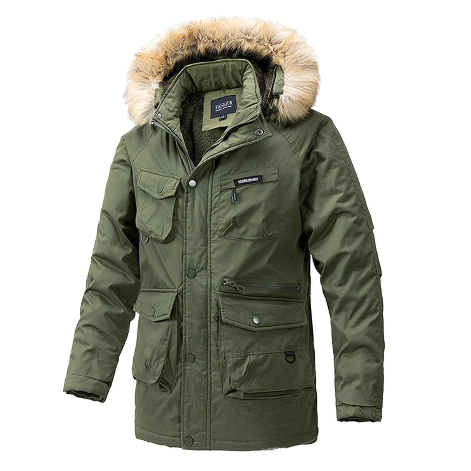 Rrunsv Mens Winter Parkas Men's Winter Warm Long Parka Coat Trench ...