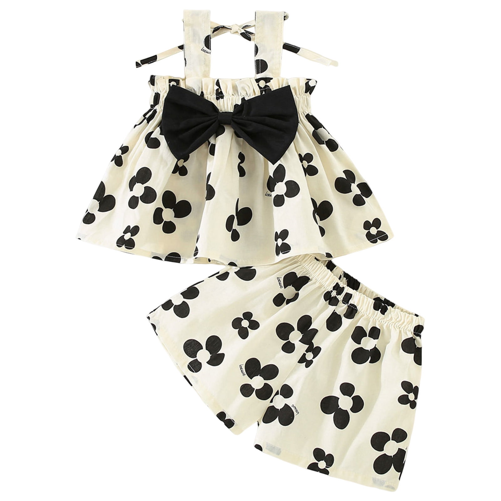 Rrunsv Outfits for Girls Toddler Girl Clothes Summer Solid Color ...