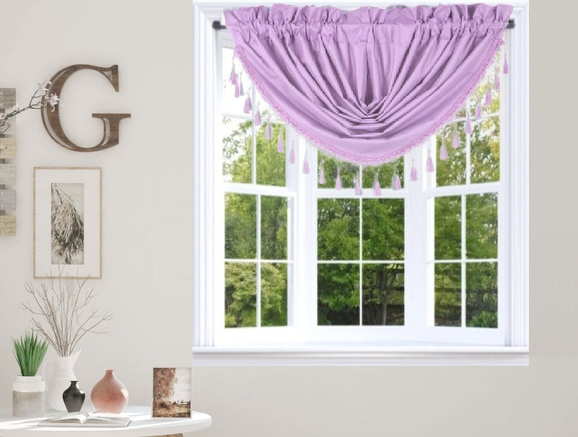 Rs8 1-Piece Lilac Swag Waterfall Insulated Foam Lined Blackout Rod ...