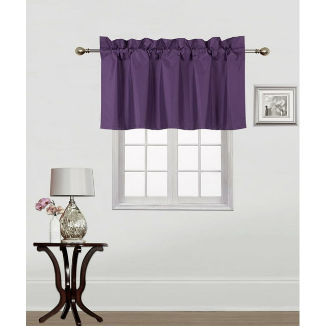 Rs9 1-Piece Purple Swag Straight Insulated Foam Lined Blackout Rod ...