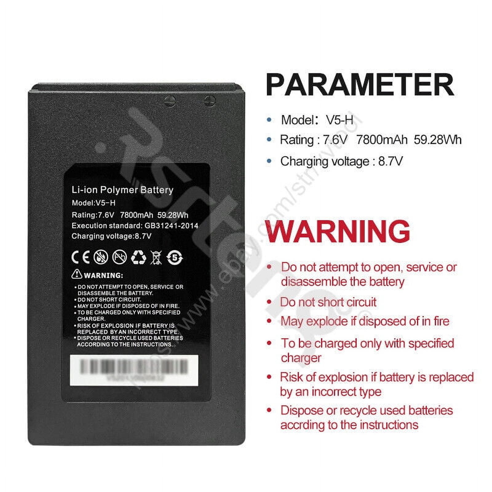 Rsrteng V5-H Lithium ion Polymer Battery For CCTV Tester X7/IPC-9800 ...