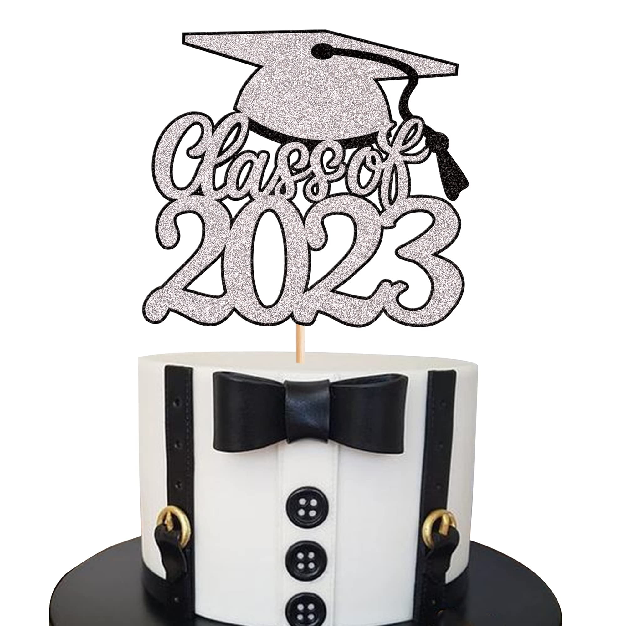 Rsstarxi 1 Pack 2023 Graduation Cake Topper Glitter Class of 2023 Grad ...