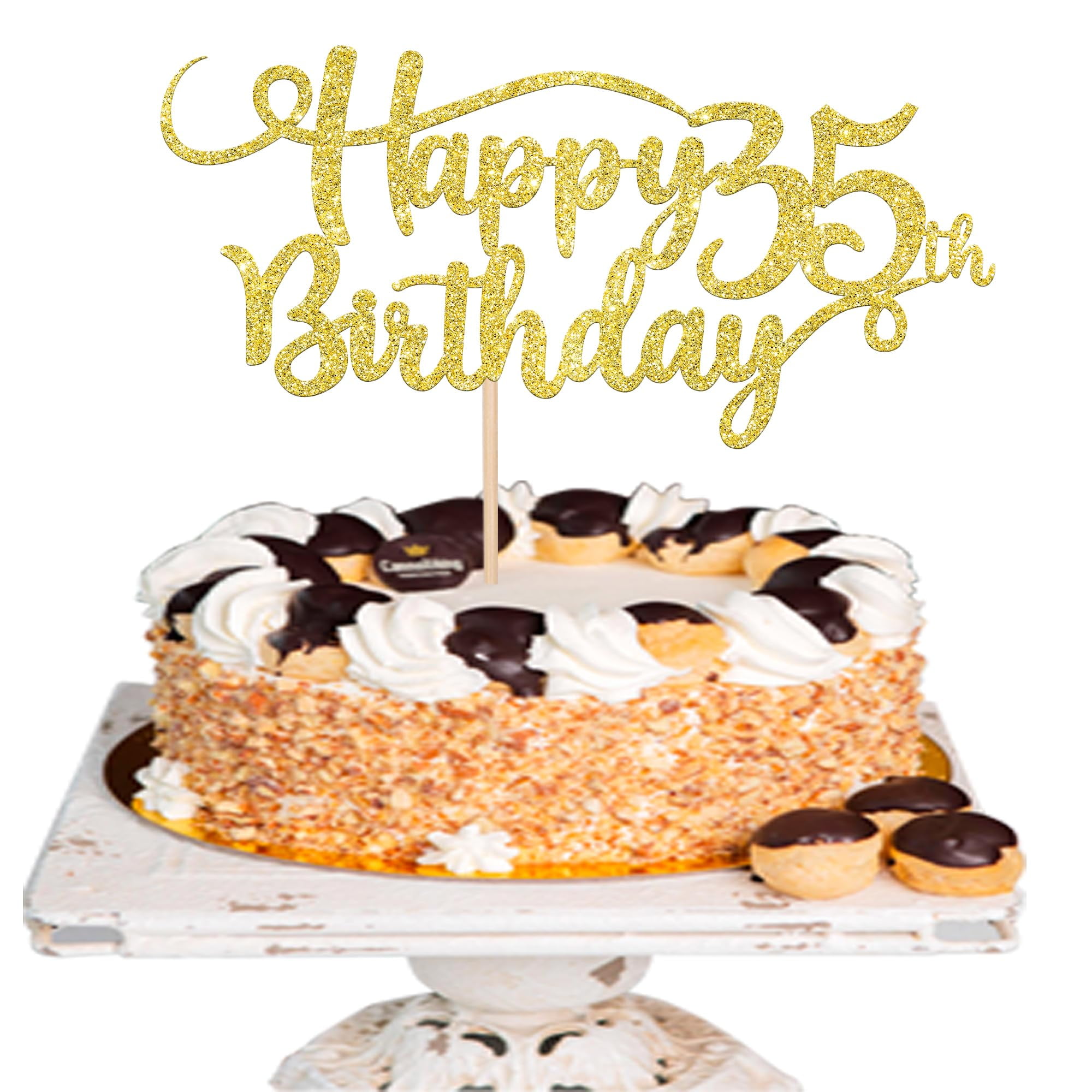 Rsstarxi 1 Pack Happy 35th Birthday Cake Topper Glitter Number 35 ...