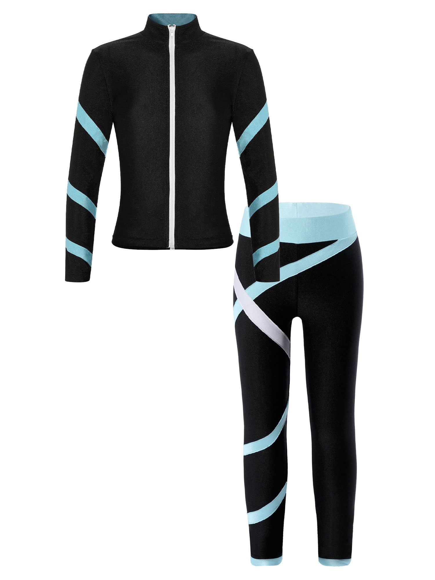 Rswnyirn Girls 2 Pcs Figure Skating Training Suit Jacket with Legging ...
