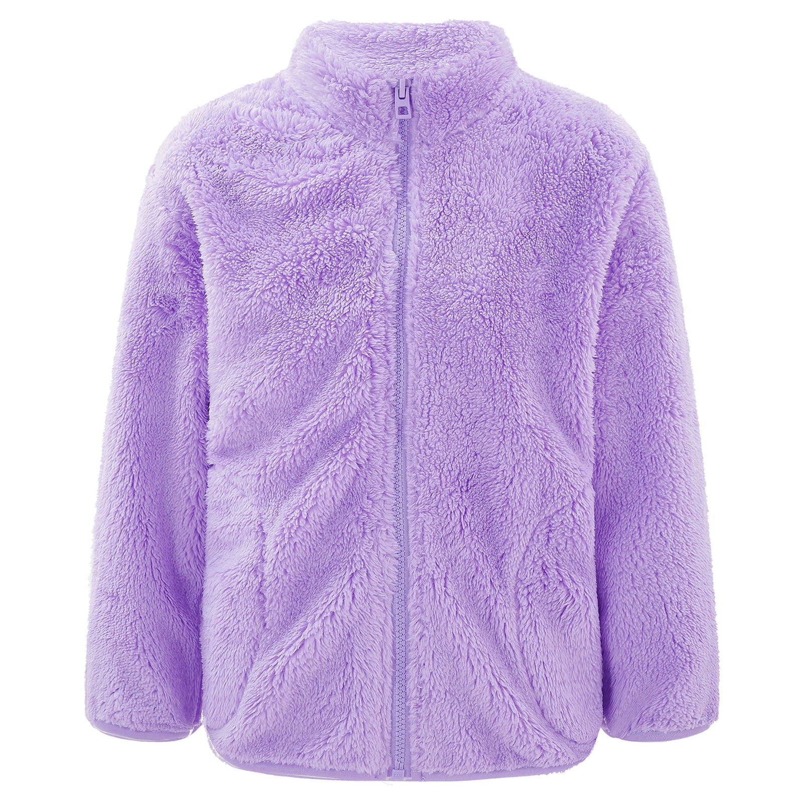 Rswnyirn Girls Fleece Sherpa Jacket Full Zip Coat Long Sleeve ...