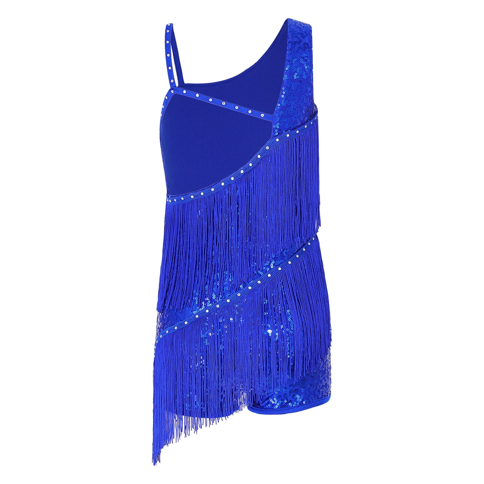 Rswnyirn Girls Sequins Fringe Dress Tassel Latin Dance Dress Salsa ...