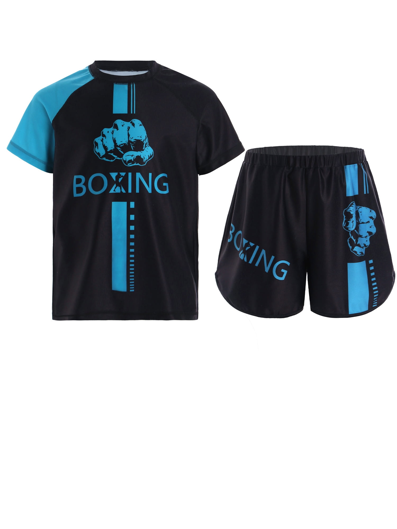 Rswnyirn Kids Boys Boxing Costume Boxing Jersey Sports T-shirts with ...