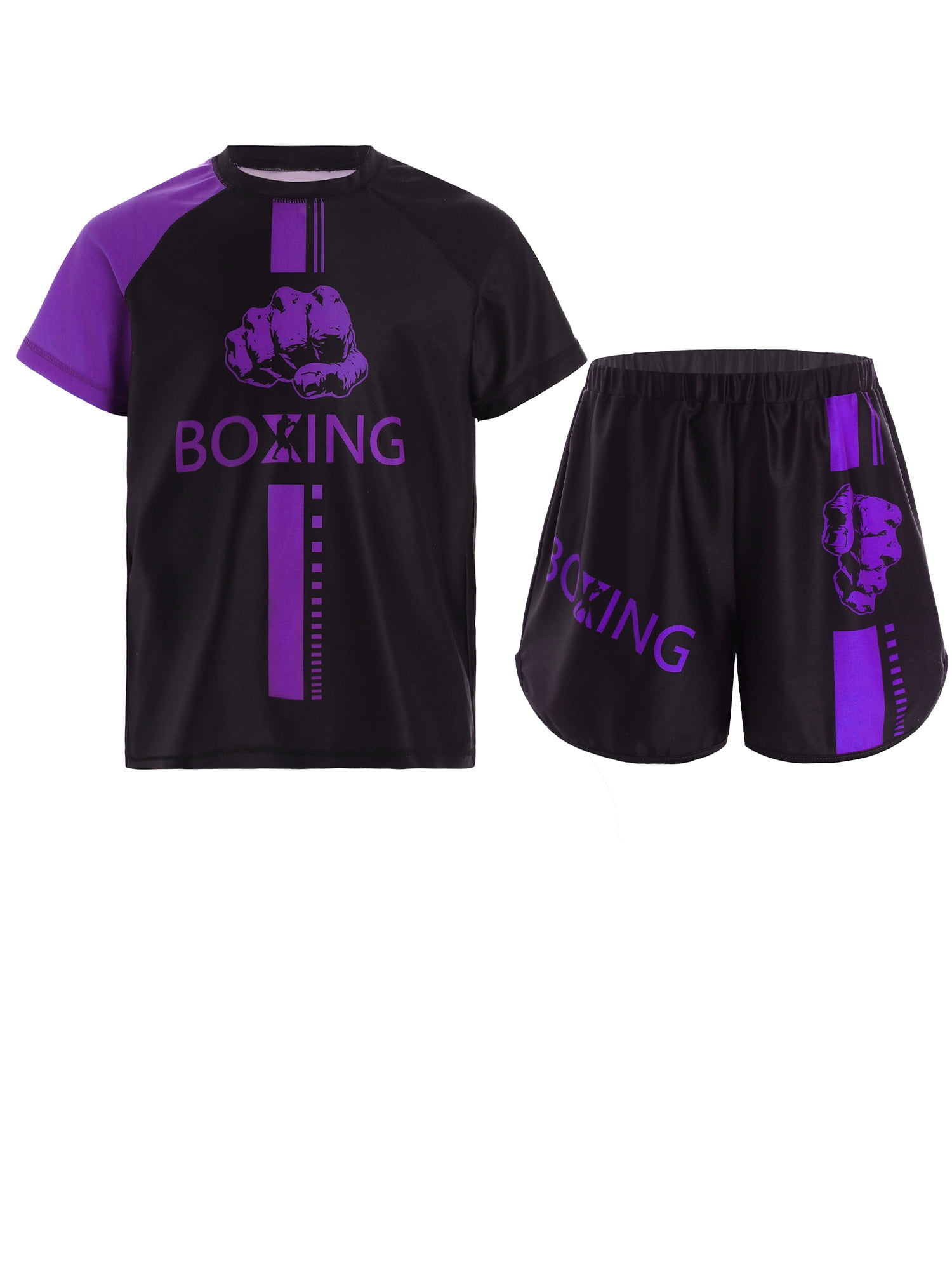 Rswnyirn Kids Boys Boxing Costume Boxing Jersey Sports T-shirts with ...