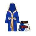 Rswnyirn Kids Boys 2 Piece Boxing Uniform Set Satin Long Hooded Boxing ...