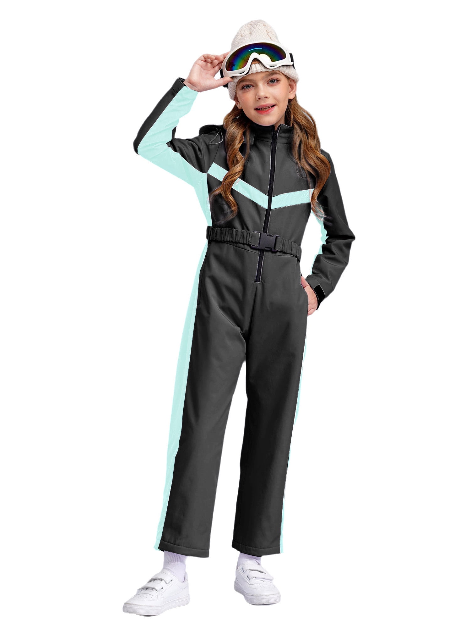 Rswnyirn Kids Girls Snowsuit One Piece Waterproof Ski Suits Warm Skiing ...