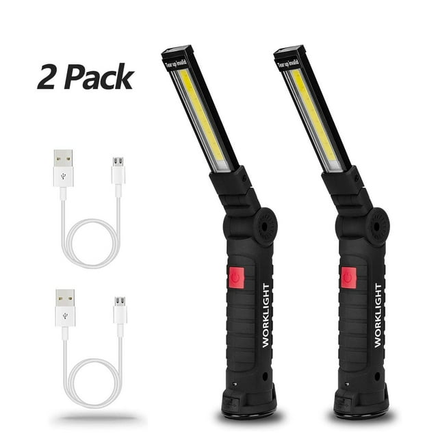Rtmgob 2Pack LED Work Light, Rechargeable, Foldable, 5 Modes, 360 ...