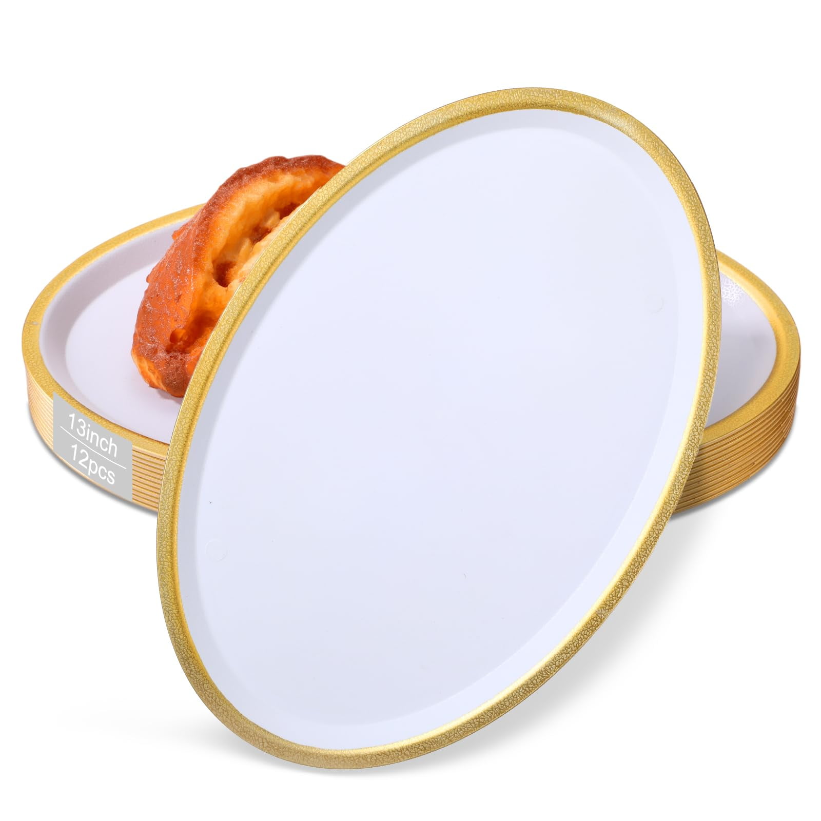 Rtteri 12 Pcs Oval White Serving Platter with Rim Reusable Heavy ...