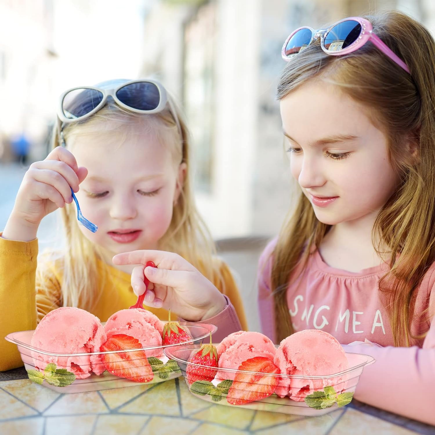 Rtteri 400 Pcs Banana Split Boat Plate 12oz Disposable Ice Cream Sundae ...