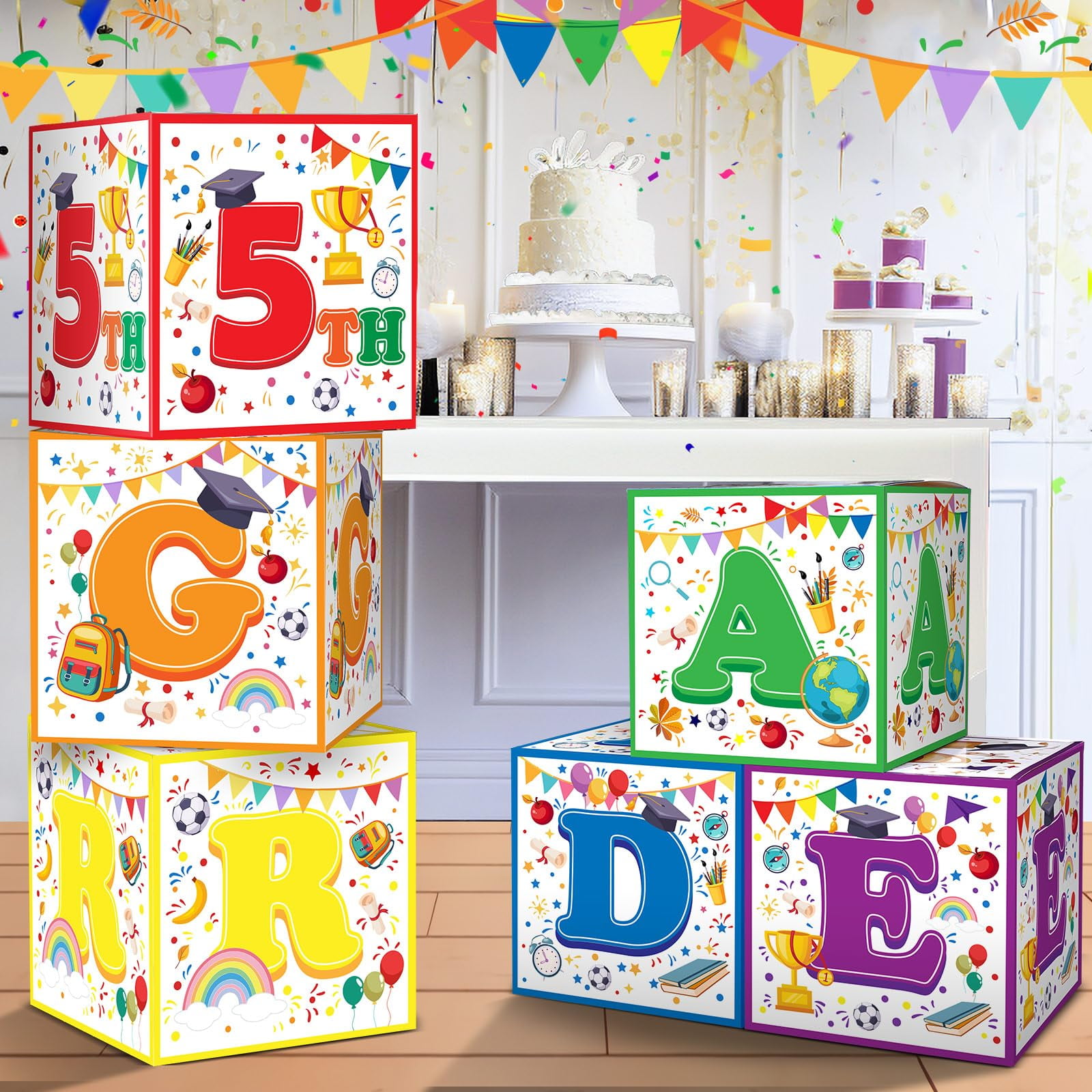 Rtteri 6 Pcs 5th IFF17 Grade 2025 Graduation Party Decoration 30 x 30 ...