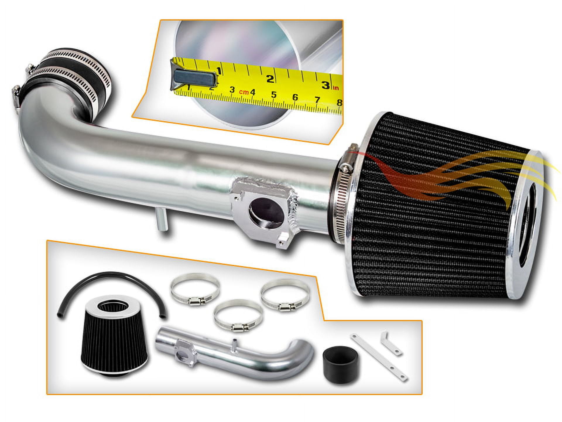 Rtunes Racing Short Ram Air Intake Kit + Filter Combo BLACK Compatible ...