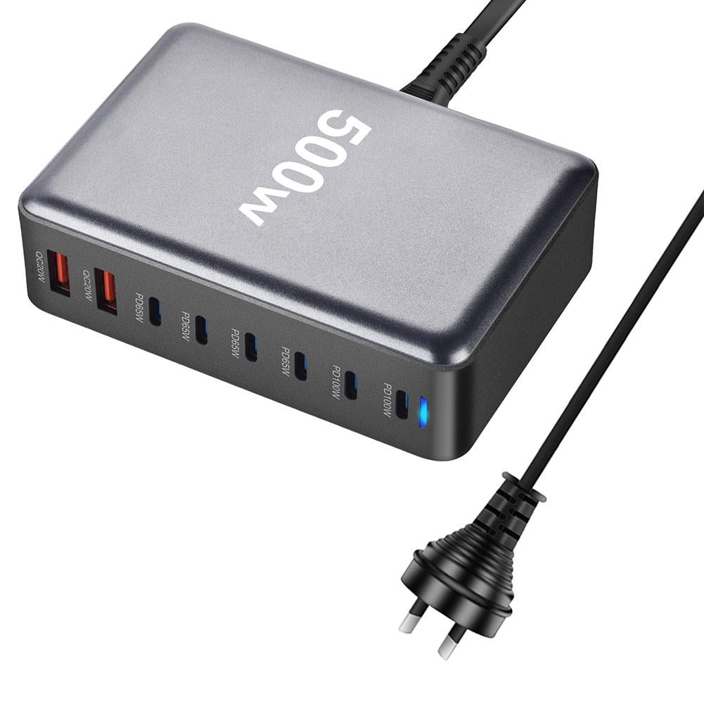 Rtyweth 500W USB C Charger Fast Type C Charging Station 8 Ports Charger ...