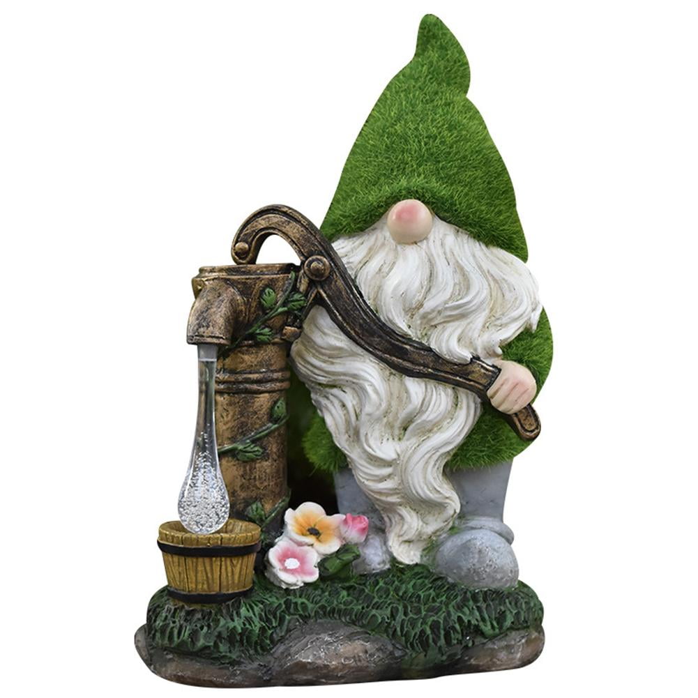 Rtyweth Solar Garden Night Light Flocking Elf Ornaments Intelligent ...