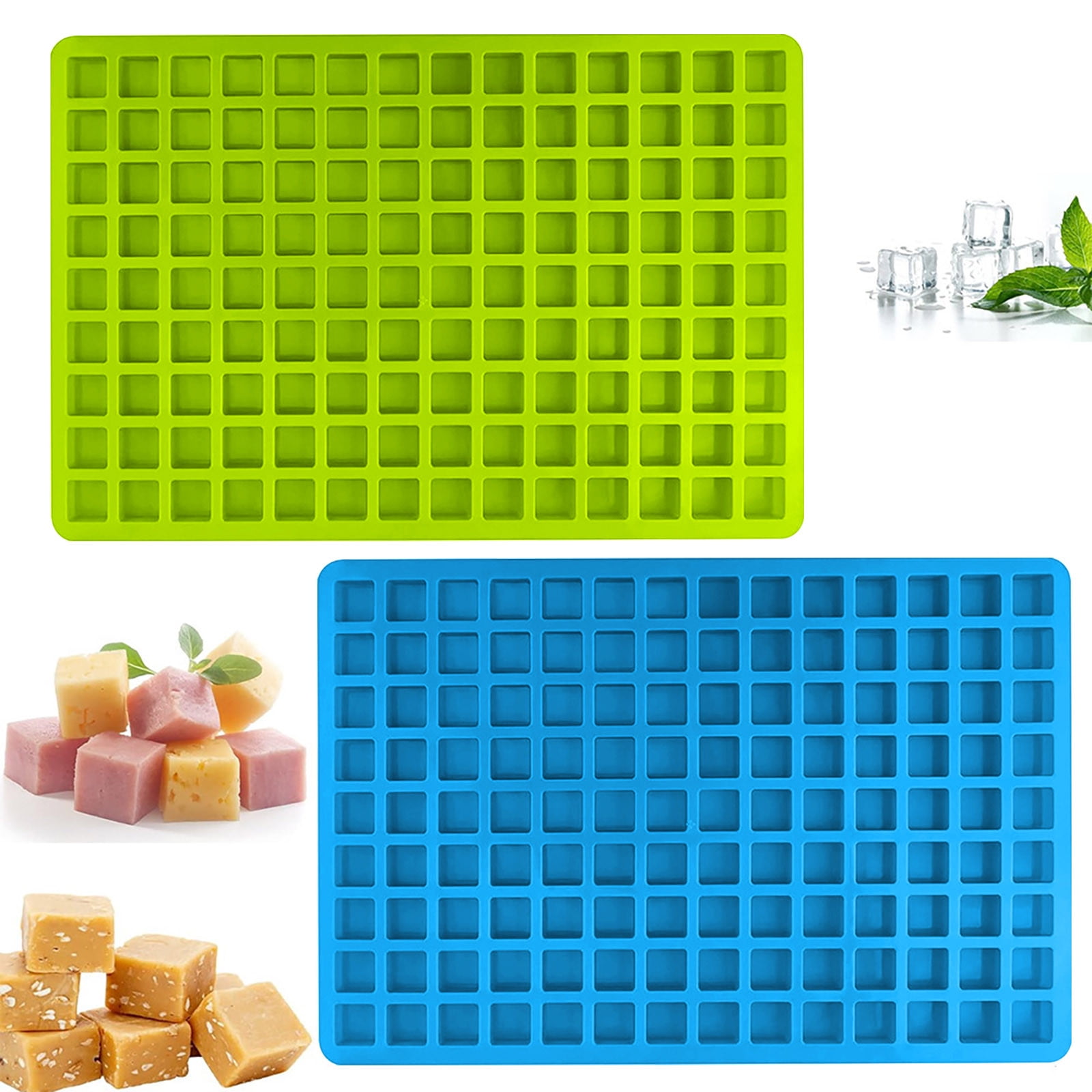RuWeoMaa 126 Cavity Silicone Mini Ice Cube Trays, Blocks Ice Cube Molds ...