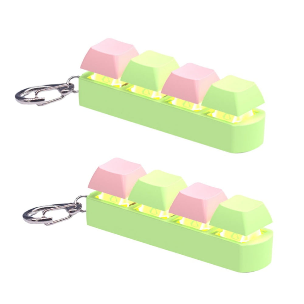 RuWeoMaa 2 Pcs Clicker Finger Keyboard Fidget Toy Keychain Keyboard ...