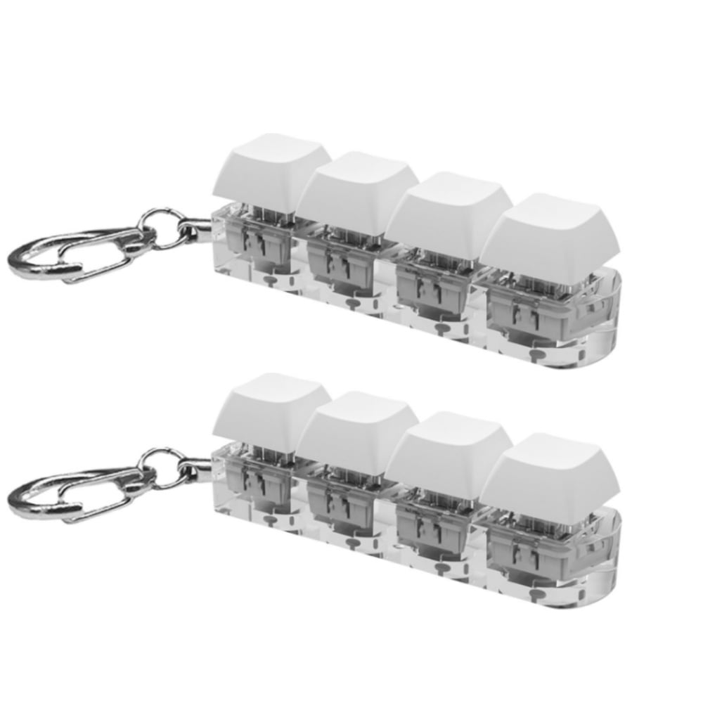 RuWeoMaa 2 Pcs Finger Clicker Keyboard Fidget Toy Keychain Keyboard ...