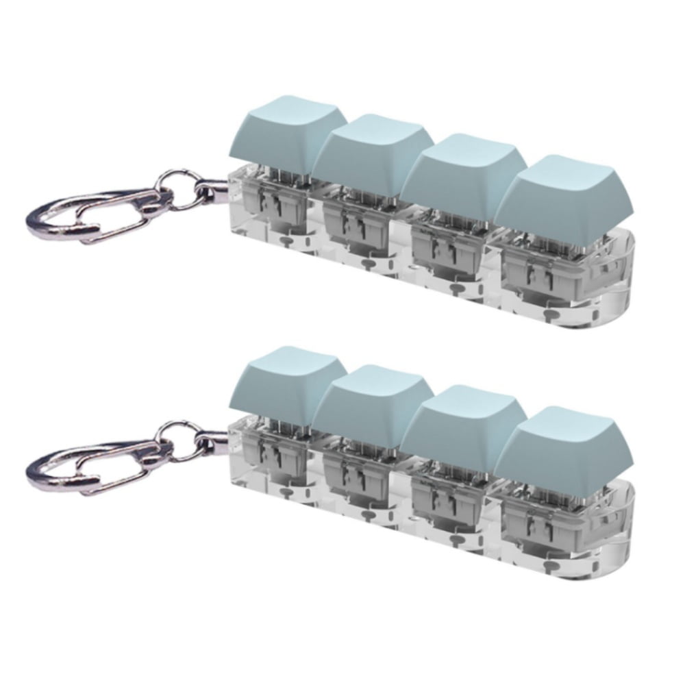 RuWeoMaa 2 Pcs Keyboard Fidget Toy, Finger Clicker Keychain Keyboard ...