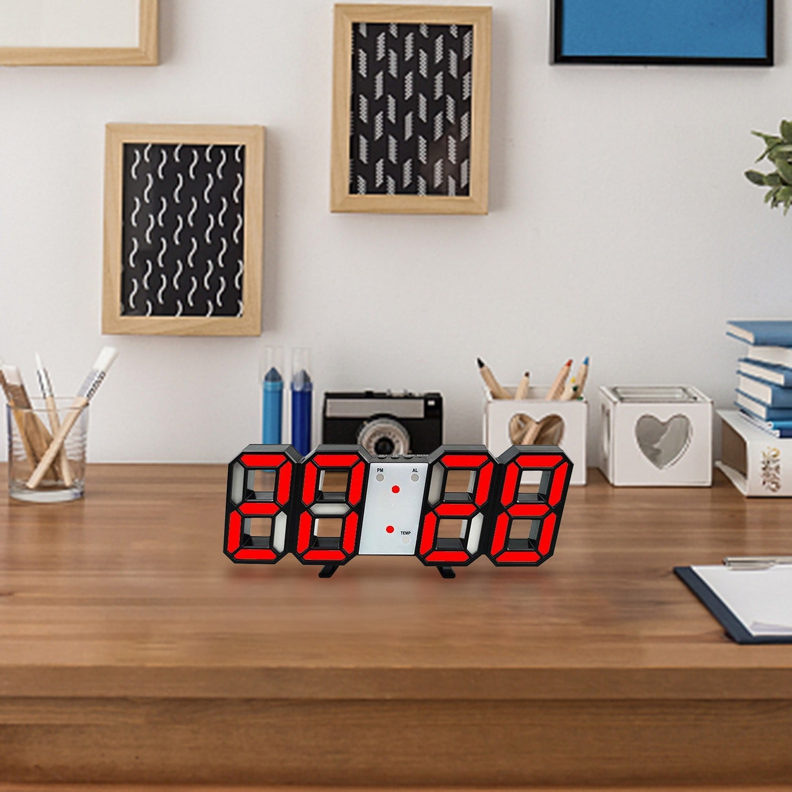 RuWeoMaa 3D Smart Stereo Alarm Clock LED Clock Temperature Clock Korean ...