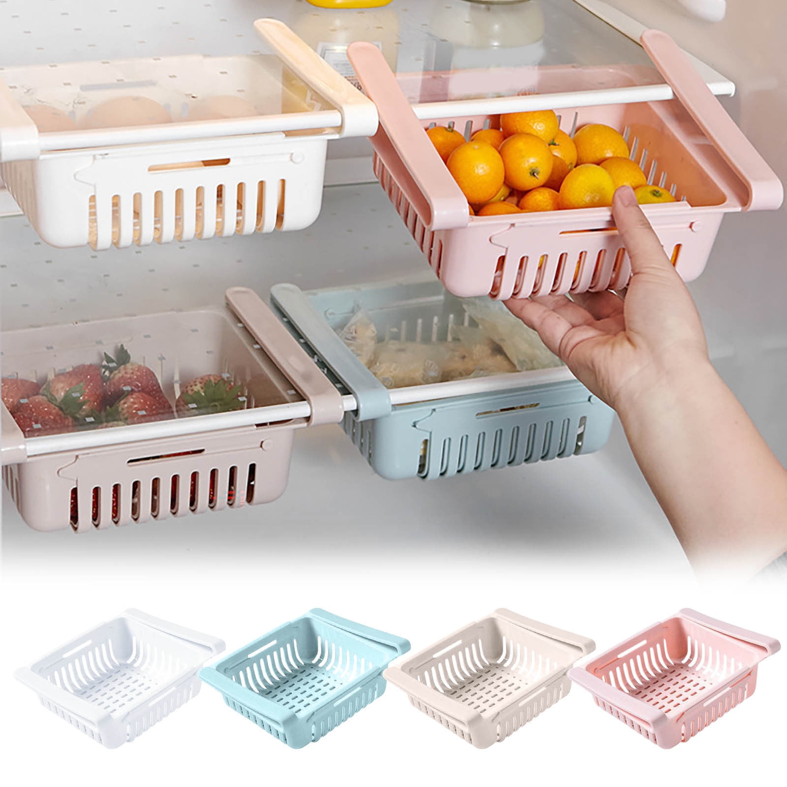 RuWeoMaa 4PCS Refrigerator Drawers Fridge Drawer Organizer Fridge ...