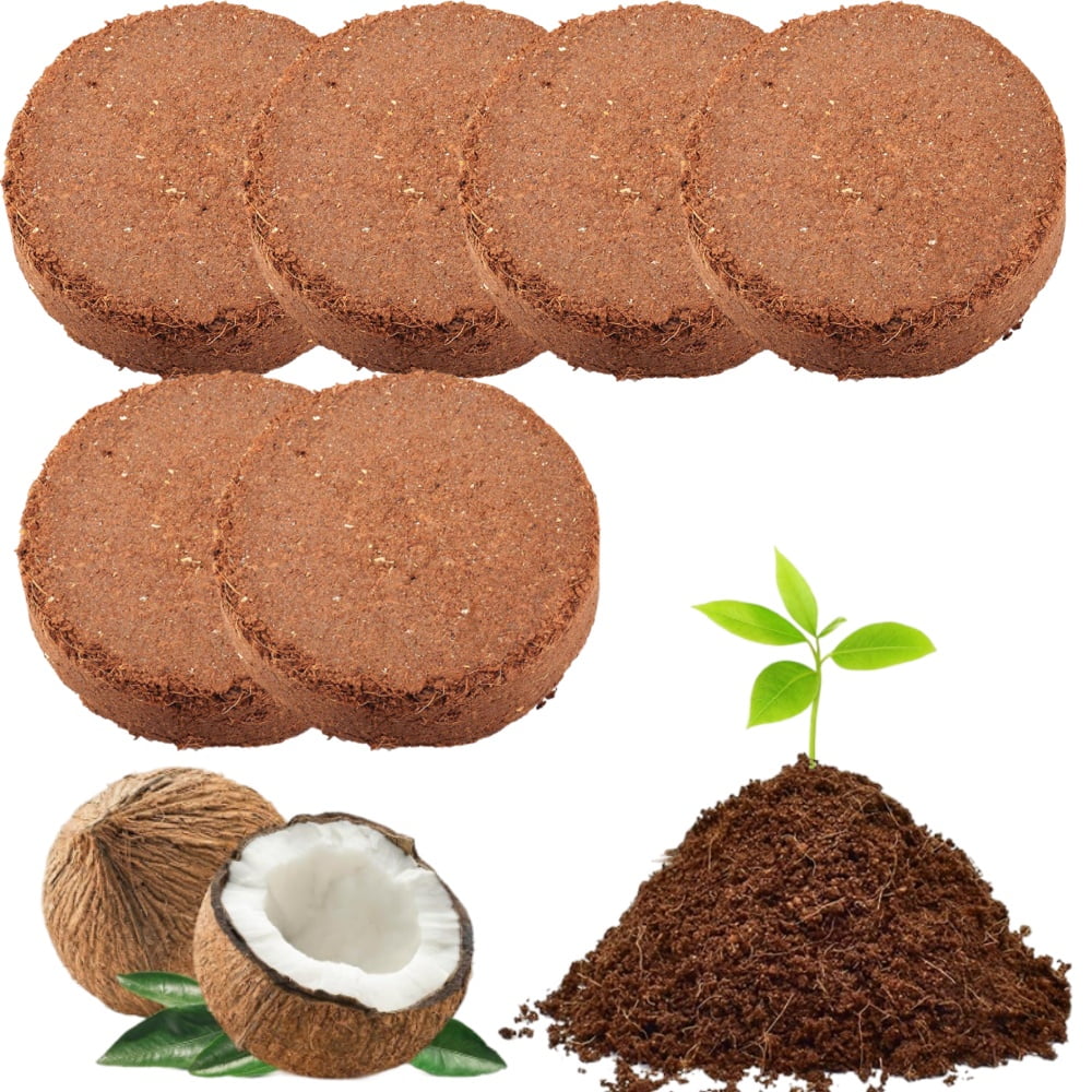 RuWeoMaa 6 Pack Coco Coir Brick Natural Compressed Coco Peat Brick ...