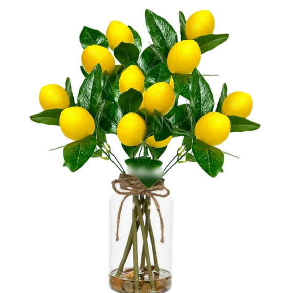 RuWeoMaa Artificial Lemon Branches for Vase 13.4 Inch Faux Lemons Tree ...