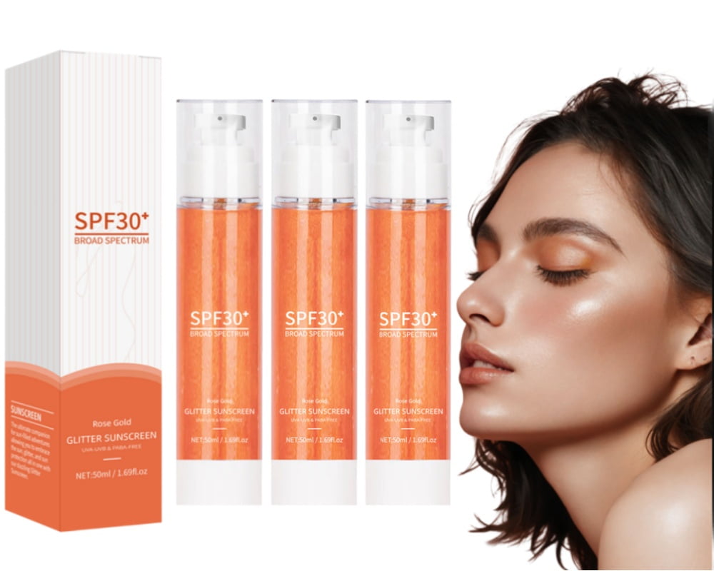 RuWeoMaa Body Glow Shimmering Sunscreen Gel-150ml/5.07oz Glitter Effect ...