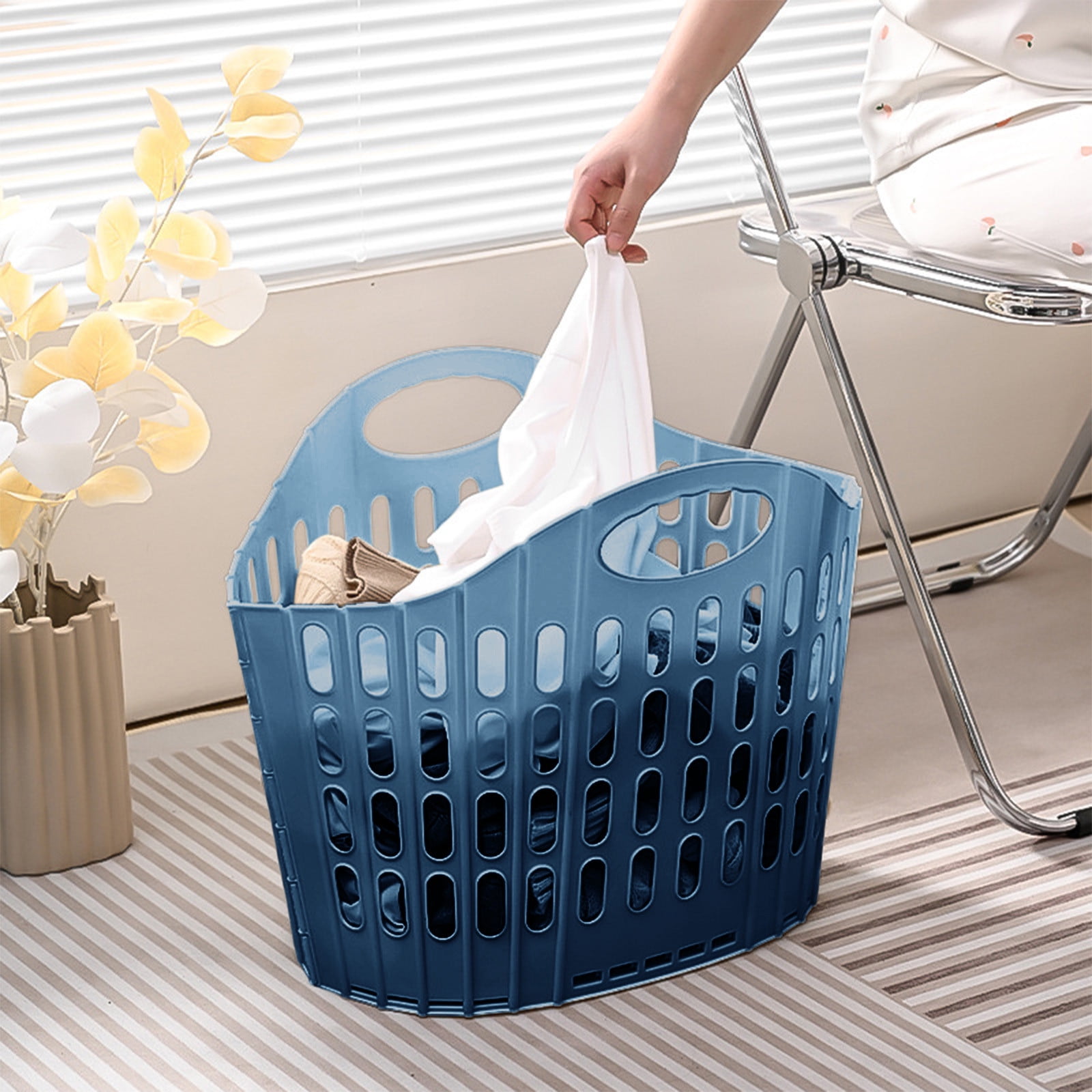 RuWeoMaa Bushel Laundry Basket, Foldable Clothes Hamper Storage ...