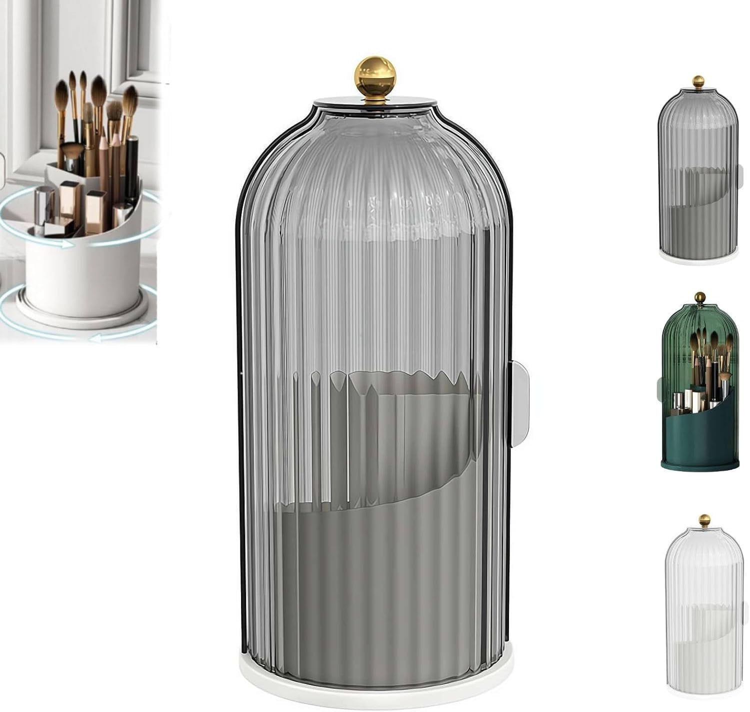 RuWeoMaa Concealed Toothbrush Holder, Rotating Bathroom Organizer ...