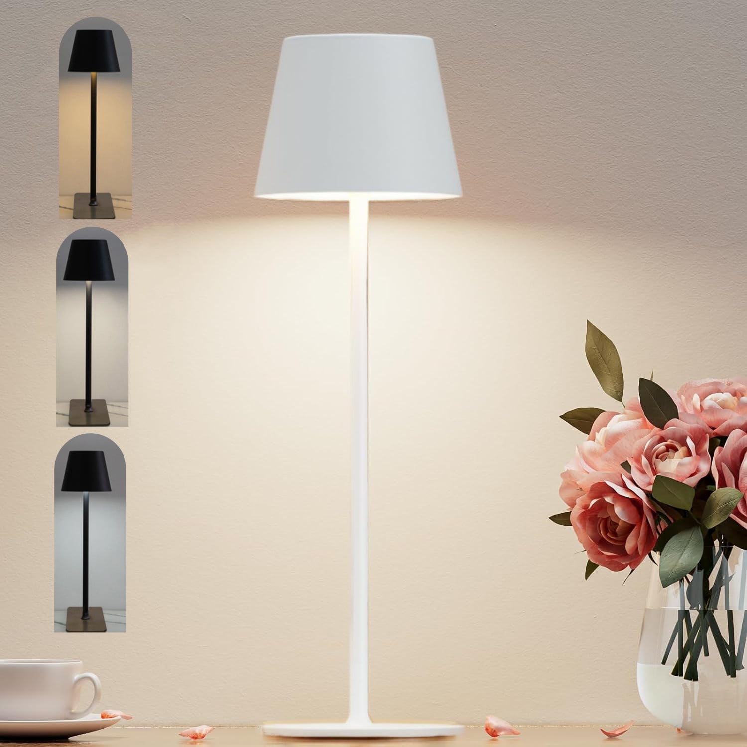 RuWeoMaa Cordless Table Lamp, Rechargeable lamp Portable, Battery ...