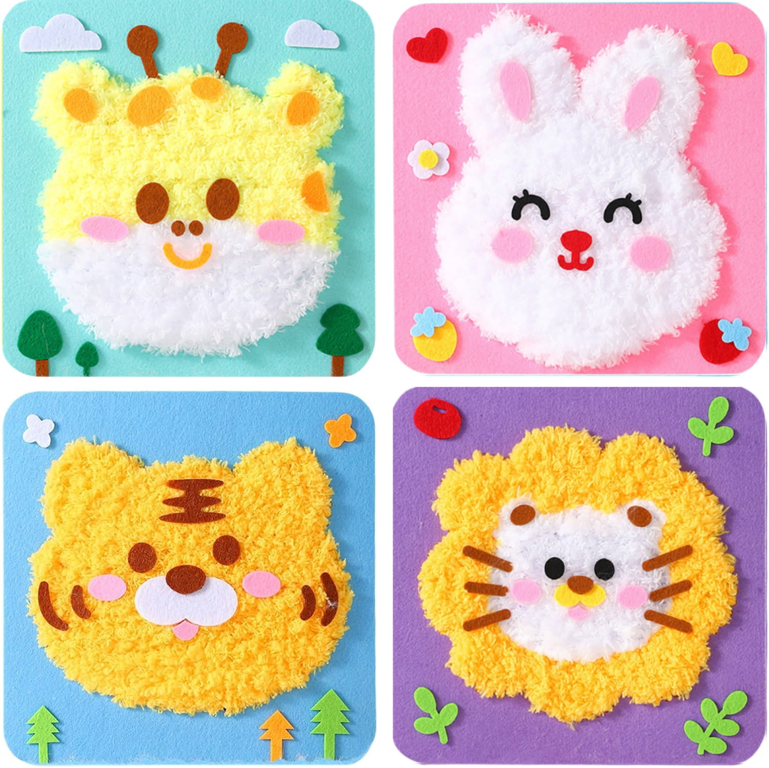 RuWeoMaa DIY Embroidery Doll Set, Cartoon Animal Sewing Craft Kit, DIY ...