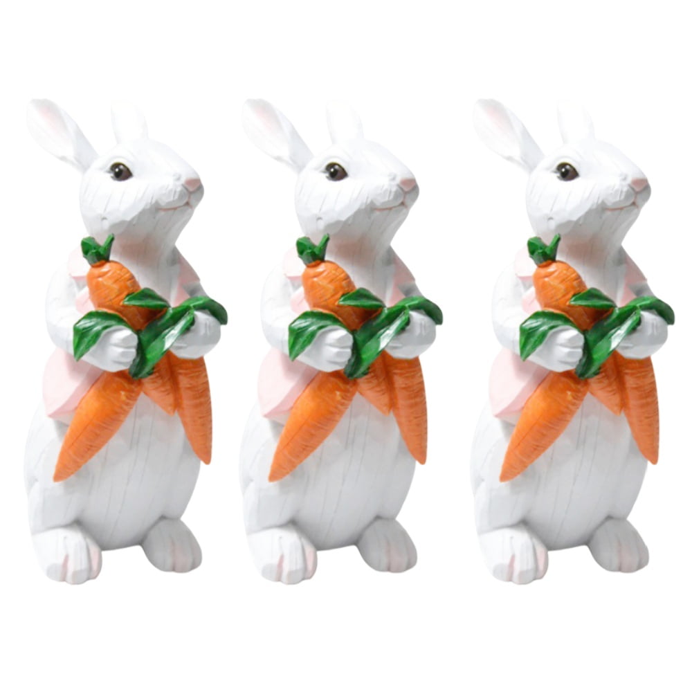 RuWeoMaa Easter Bunny Topiary,Easter Bunny Figurines,Spring Decor Set ...