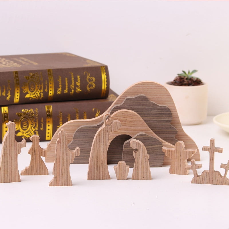 RuWeoMaa Easter Table Decorations - 12pcs Empty Tomb Scene and Cross ...