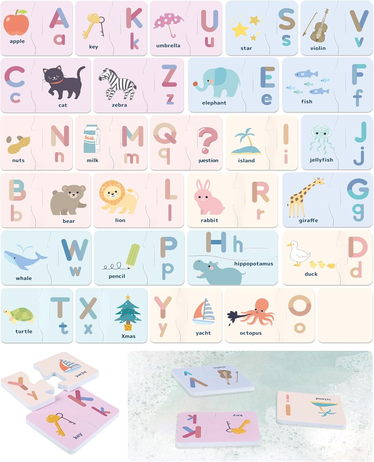 RuWeoMaa Foam Alphabet Bath Toys with Storage Bag Foam Letters Bath ...