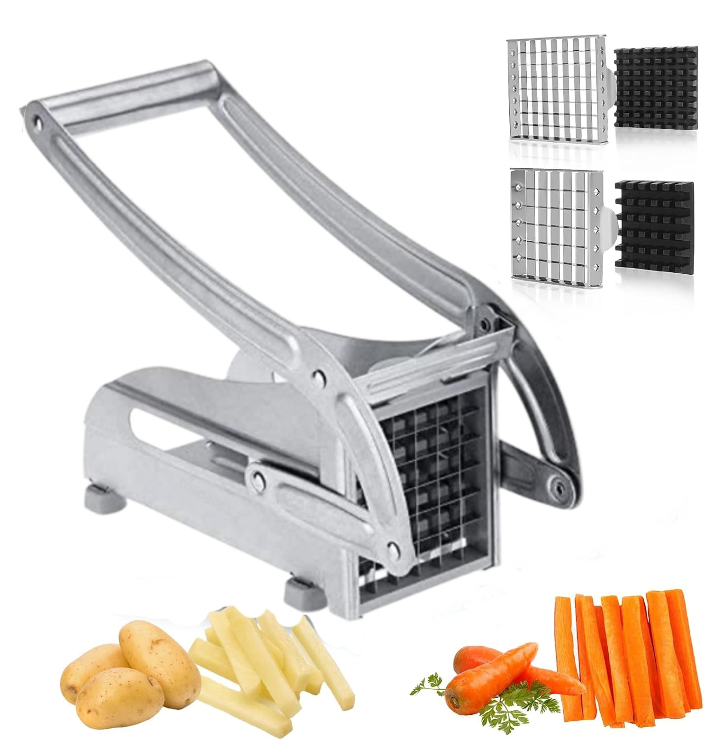 RuWeoMaa French Fry Cutter,Potato Slicer with 2 Blades,Stainless Steel ...