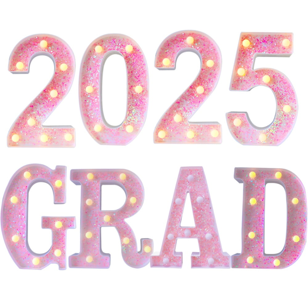 RuWeoMaa Graduation Decorations 2025, 8 LED Marquee Light Up Letters ...