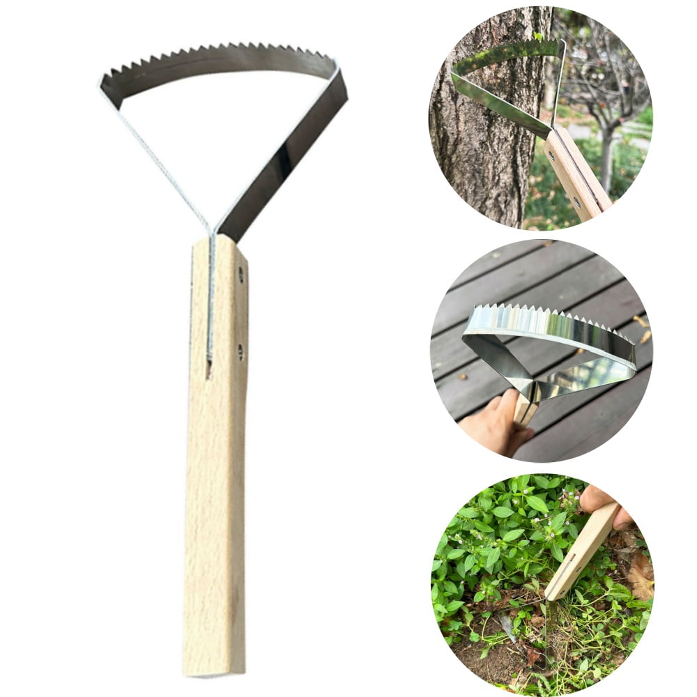 RuWeoMaa Handheld Grass Scraper with Thick 4 Pronged Head,Heavy-Duty ...